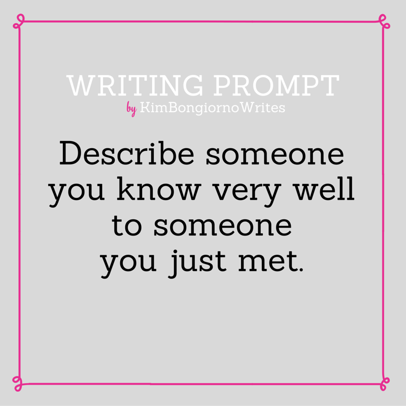 Writing Prompts – KIM BONGIORNO